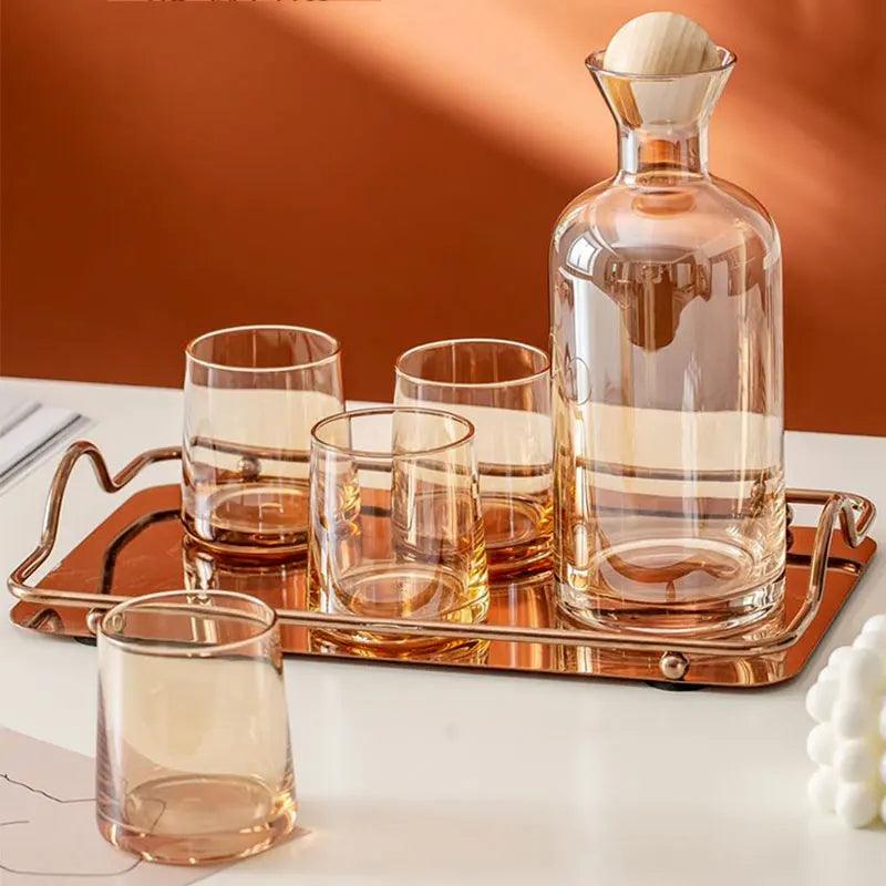 Inttox-Pichet à Jus de Luxe Créatif avec de Tasses d'Eau 6 piece
